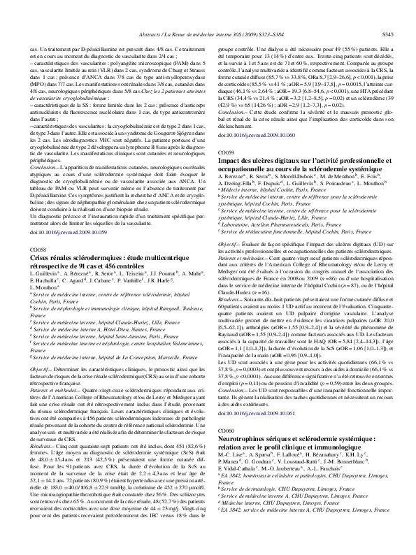 (PDF) Neurotrophines sériques et sclérodermie systémique : relation ...