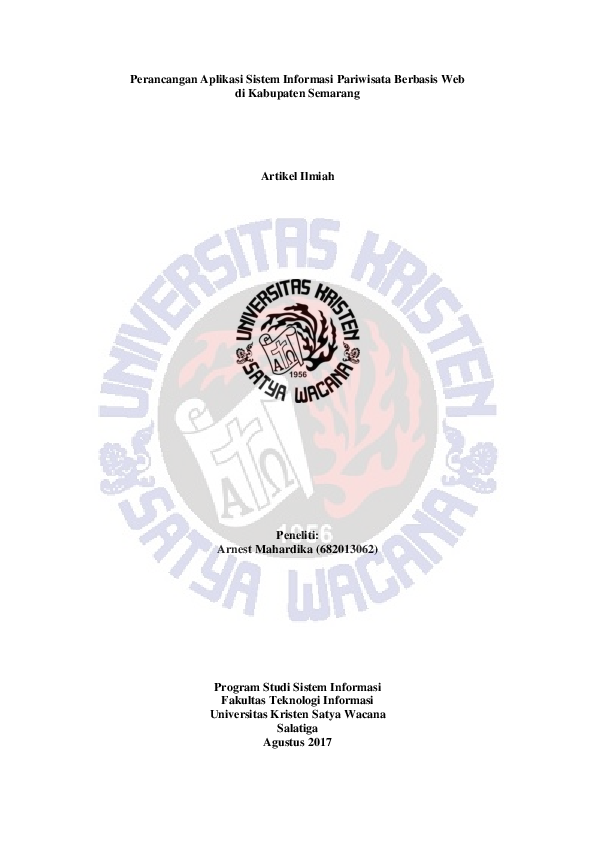 (PDF) Perancangan Aplikasi Sistem Informasi Pariwisata Berbasis Web di Kabupaten Semarang