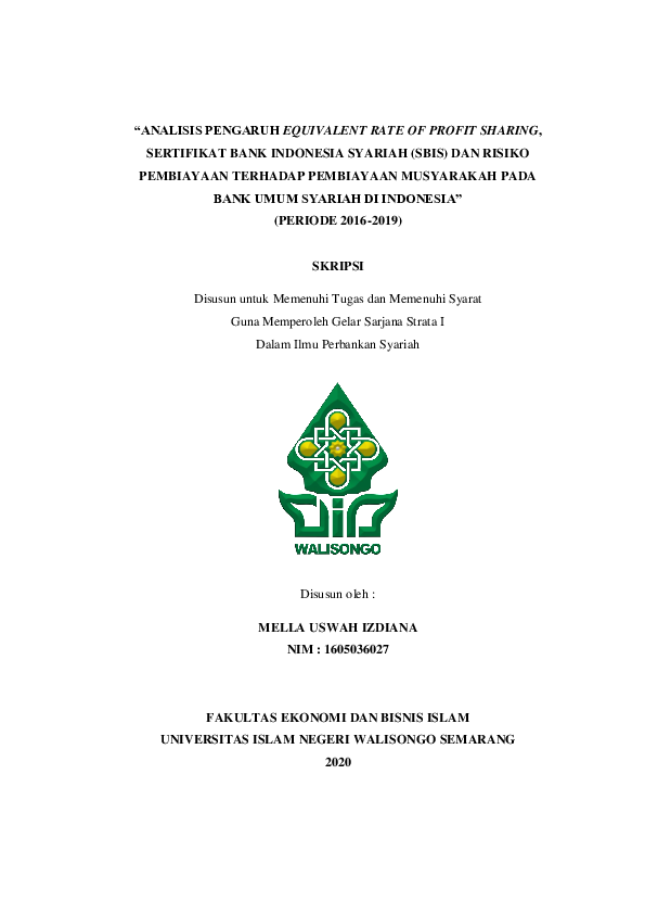 (PDF) analisis pengaruh equivalent rate of profit sharing, Sertifikat Bank Indonesia Syariah ...