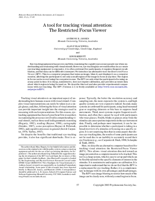 (PDF) A tool for tracking visual attention: The Restricted Focus Viewer
