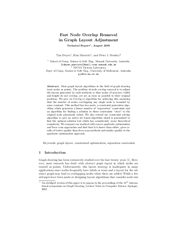Pdf Fast Node Overlap Removal In Graph Layout Adjustment Kim Marriott