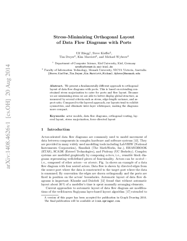 (PDF) Stress-Minimizing Orthogonal Layout of Data Flow Diagrams with Ports