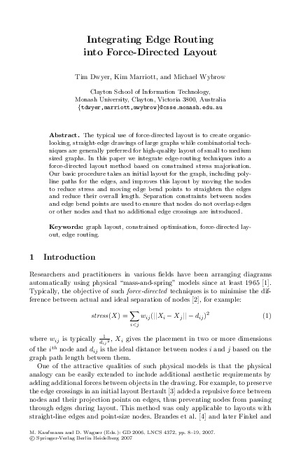 Pdf Integrating Edge Routing Into Force Directed Layout