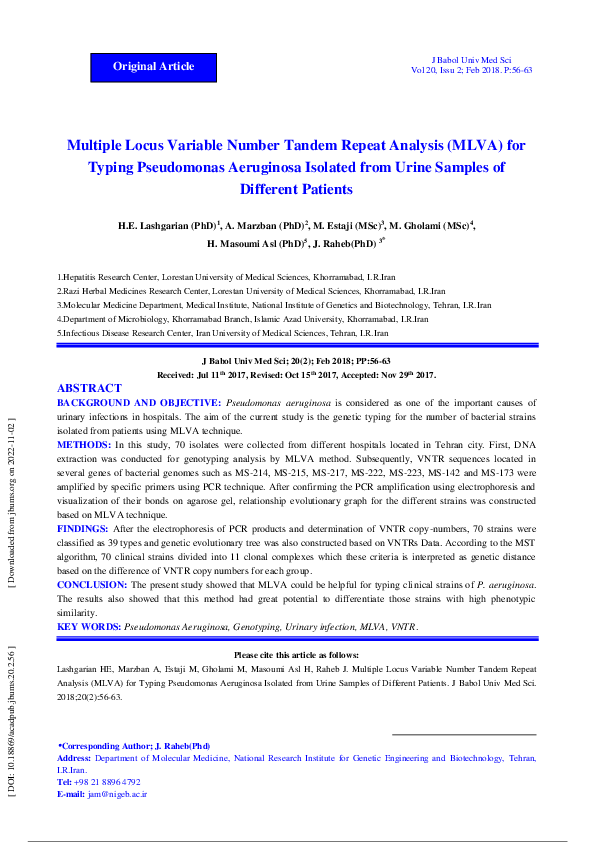(PDF) Multiple Locus Variable Number Tandem Repeat Analysis (MLVA) for ...