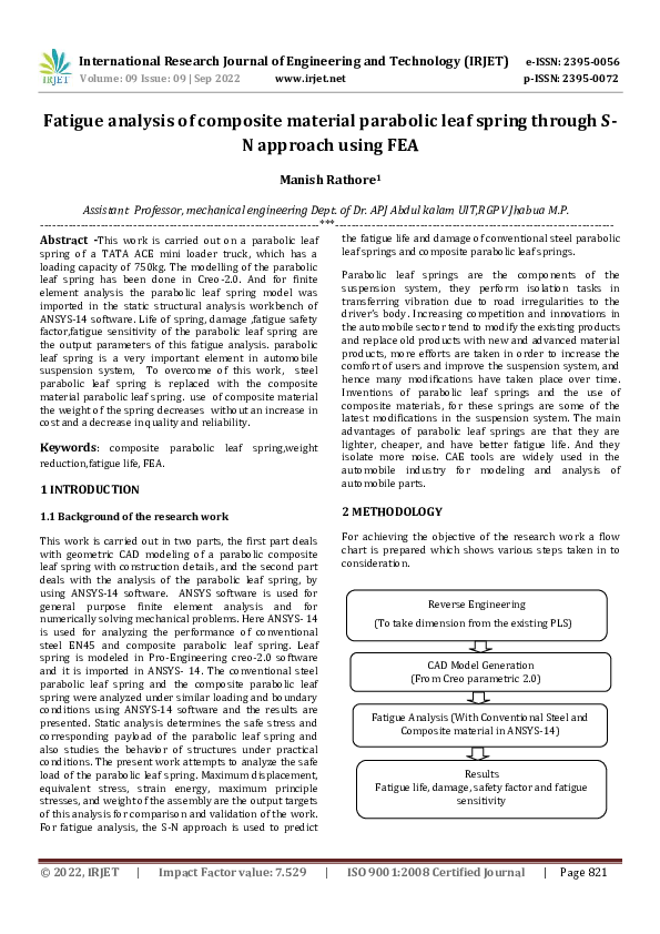 (PDF) Fatigue analysis of composite material parabolic leaf spring ...