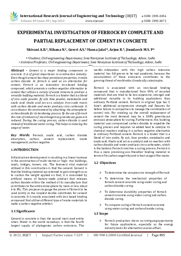 (PDF) EXPERIMENTAL INVESTIGATION OF FERROCK BY COMPLETE AND PARTIAL ...