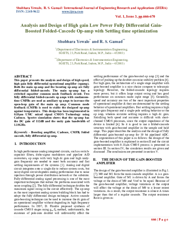 (PDF) Analysis and Design of High gain Low Power Fully Differential ...