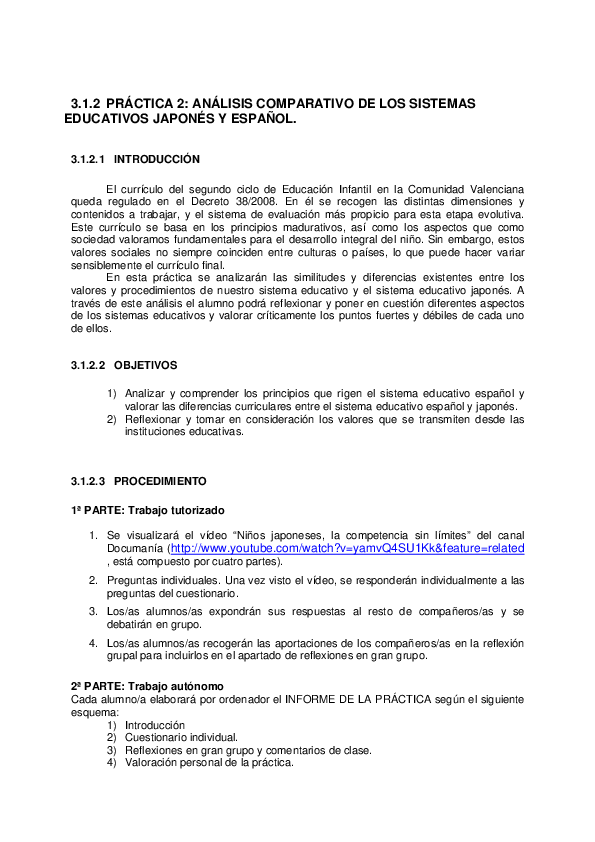 (PDF) Práctica 2. Análisis comparativo de los sistemas educativos japonés y español