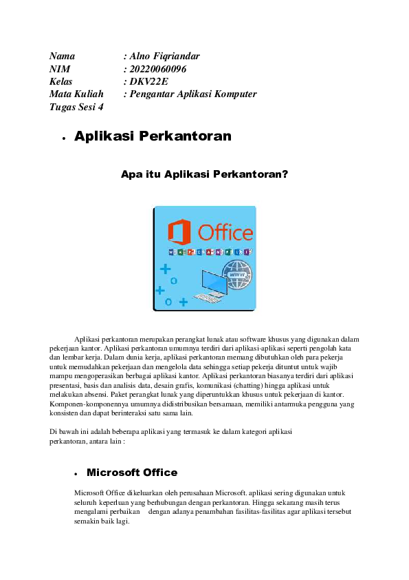 (PDF) Tugas Pengantar Aplikasi Komputer Sesi 4 Alno