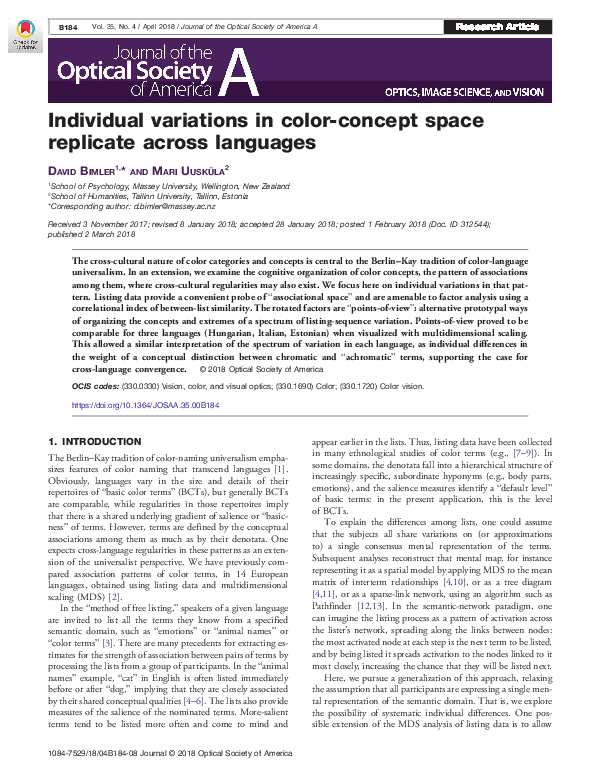 (PDF) Individual variations in color-concept space replicate across ...