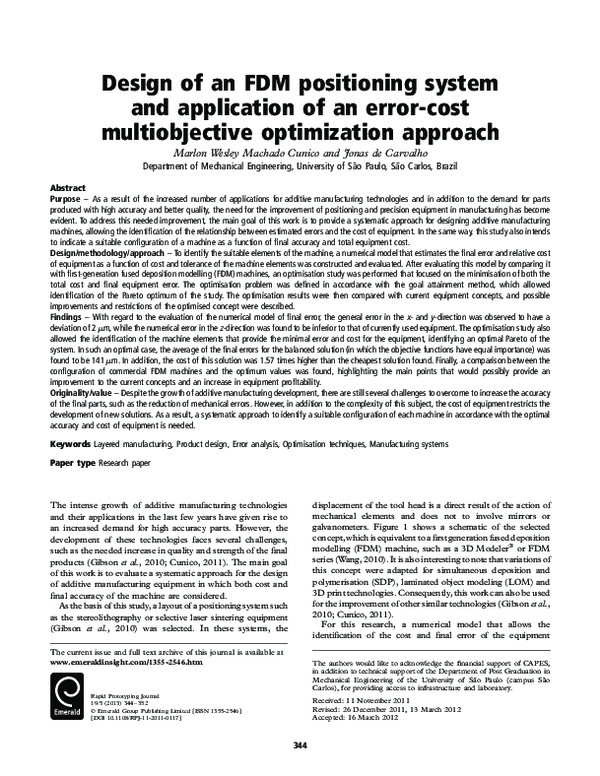 (PDF) Design of an FDM positioning system and application of an error-cost multiobjective ...