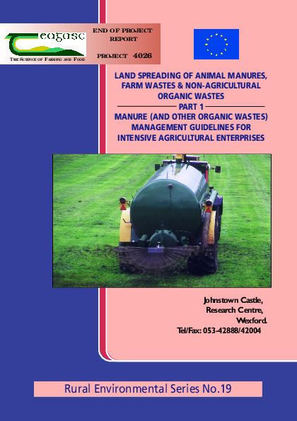 (PDF) Land Spreading of Animal Manures, Farm Wastes & Non-Agricultural ...