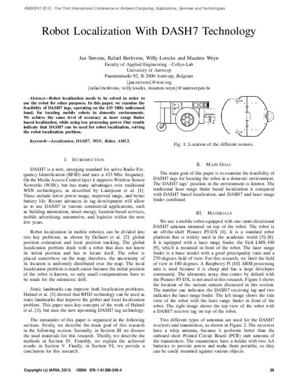 (PDF) Robot localization with DASH7 technology