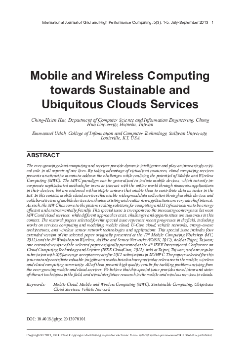 (PDF) Mobile and Wireless Computing towards Sustainable and Ubiquitous ...
