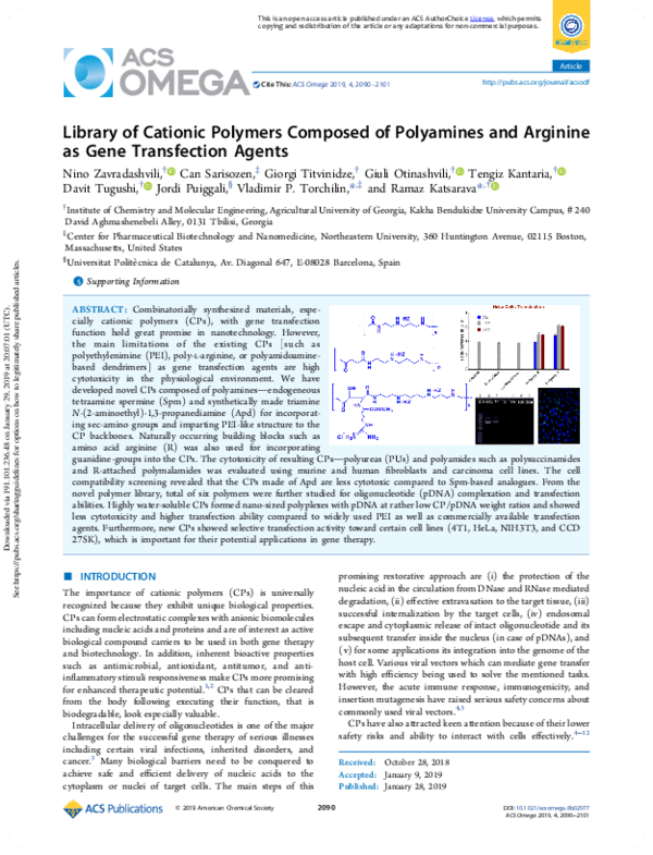 (PDF) Library of Cationic Polymers Composed of Polyamines and Arginine ...