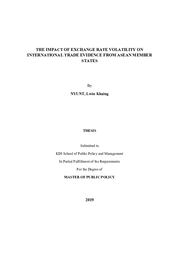 (PDF) The Impact of exchange rate volatility on international trade