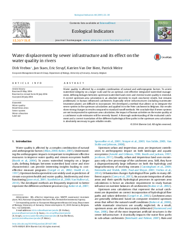 (PDF) Water displacement by sewer infrastructure and its effect on the ...