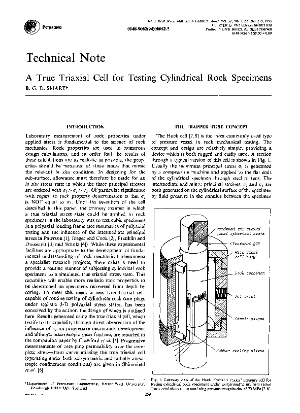 (PDF) A true triaxial cell for testing cylindrical rock specimens