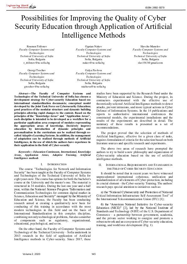 (PDF) Possibilities for Improving the Quality of Cyber Security Education through Application of ...