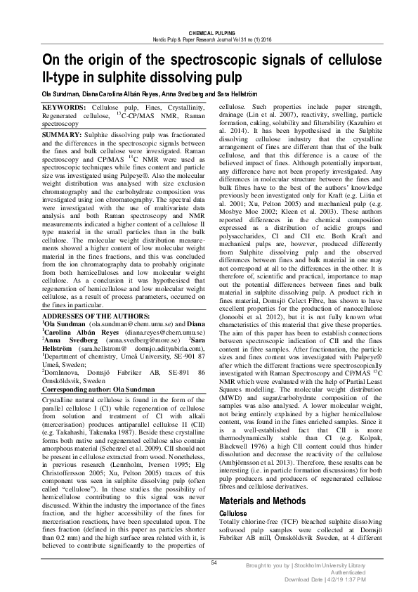 (PDF) On the origin of the spectroscopic signals of cellulose II-type ...