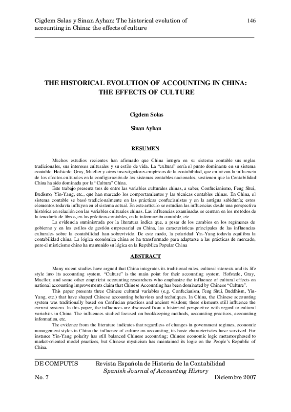 (PDF) The historical evolution of accounting in China: the effects of ...