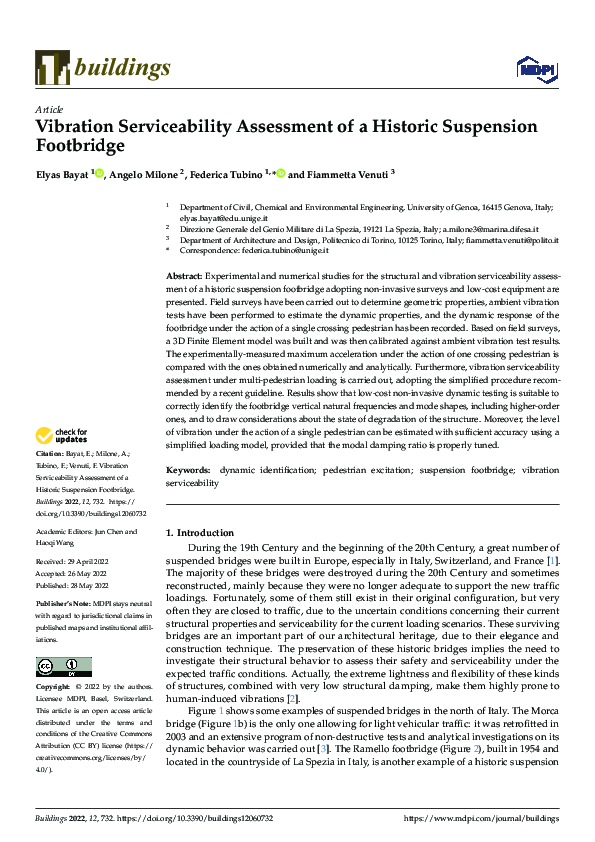 (PDF) Vibration Serviceability Assessment of a Historic Suspension ...
