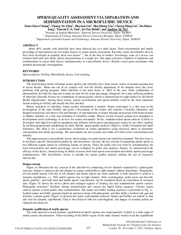 (PDF) Sperm quality assessment via separation and sedimentation in a microfluidic device