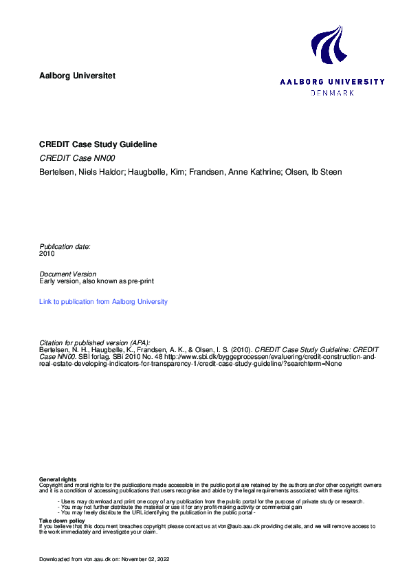 (PDF) CREDIT Case Study Guideline