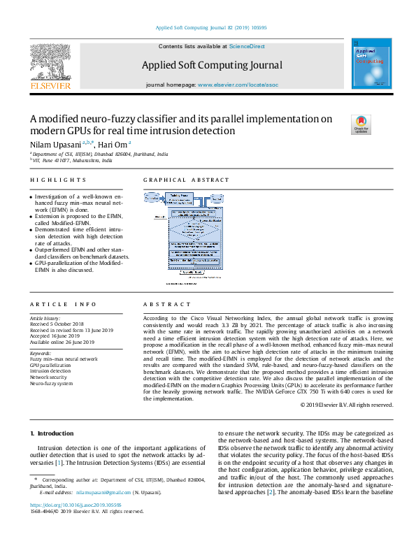 Pdf A Modified Neuro Fuzzy Classifier And Its Parallel Implementation On Modern Gpus For Real