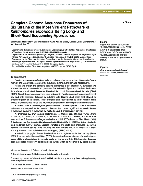(PDF) Complete Genome Sequence Resources of Six Strains of the Most Virulent Pathovars of ...