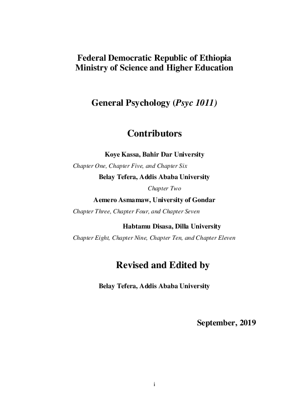 (PDF) General Psychology and Life skills Module