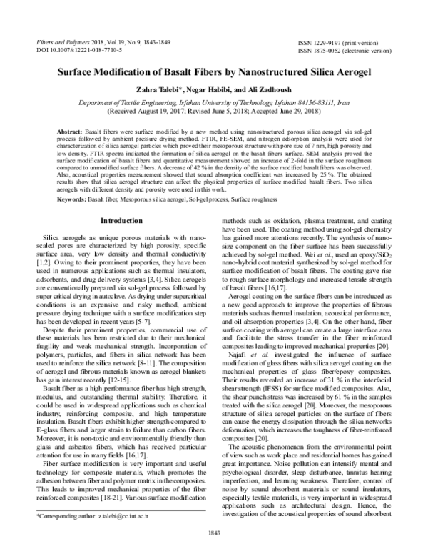 (PDF) Surface Modification of Basalt Fibers by Nanostructured Silica ...