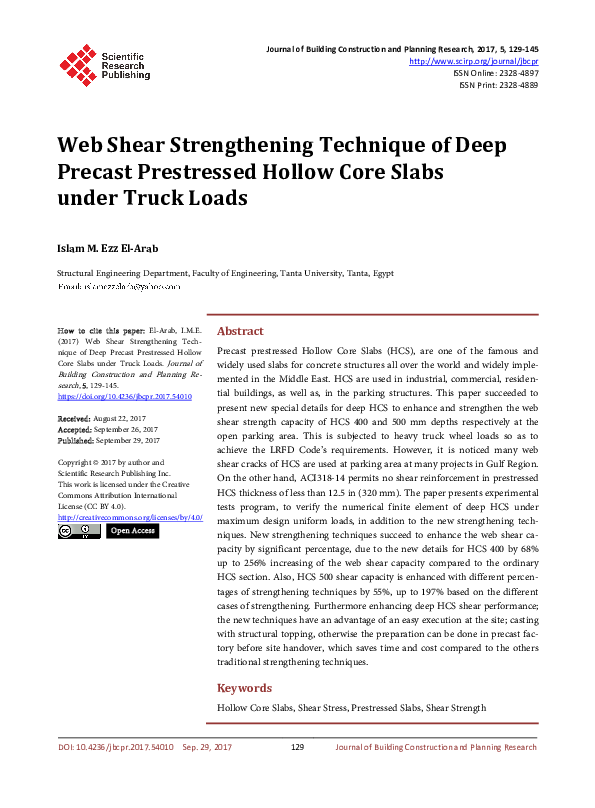 (PDF) Web Shear Strengthening Technique of Deep Precast Prestressed ...