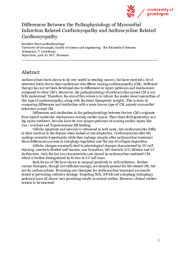 (PDF) Differences Between the Pathophysiology of Myocardial Infarction ...