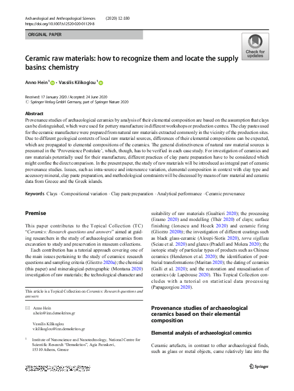 (PDF) Ceramic raw materials: how to recognize them and locate the ...