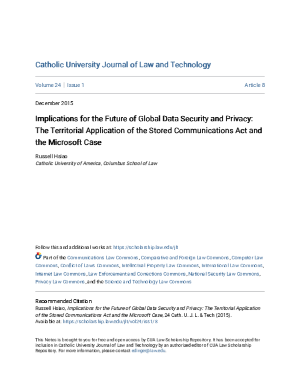 (PDF) Implications for the Future of Global Data Security and Privacy ...