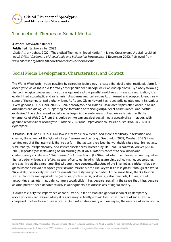(PDF) Theoretical Themes in Social Media