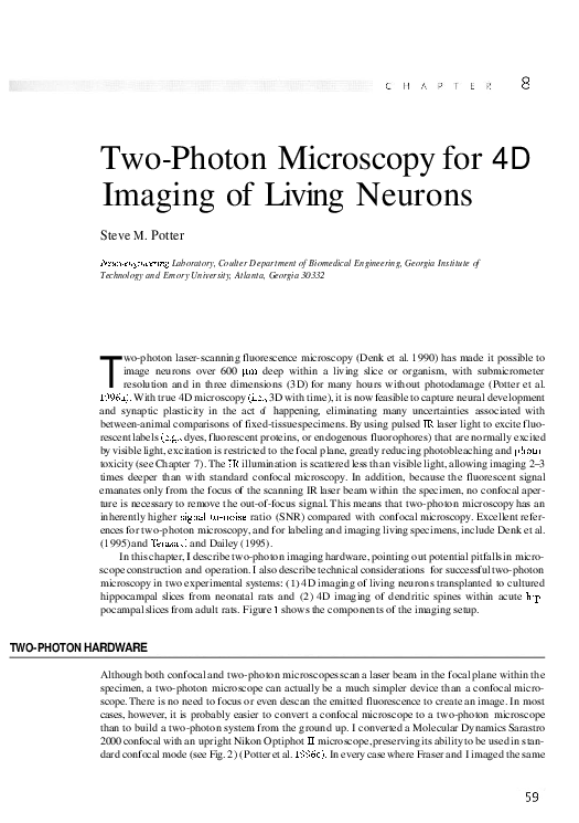 (PDF) Two-photon microscopy for 4D imaging of living neurons.