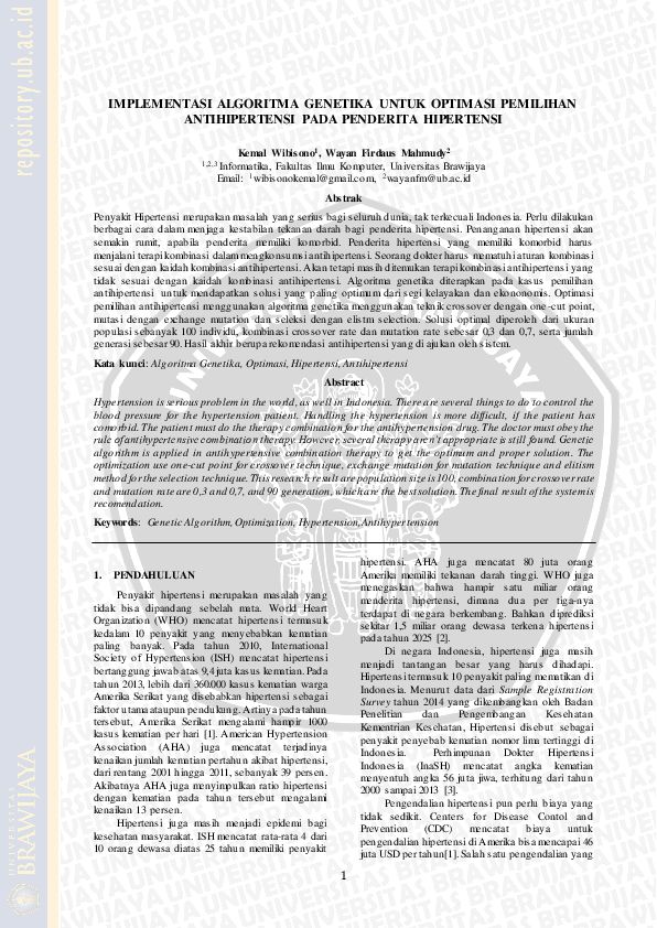 (PDF) Implementasi Algoritma Genetika Untuk Optimasi Pemilihan ...