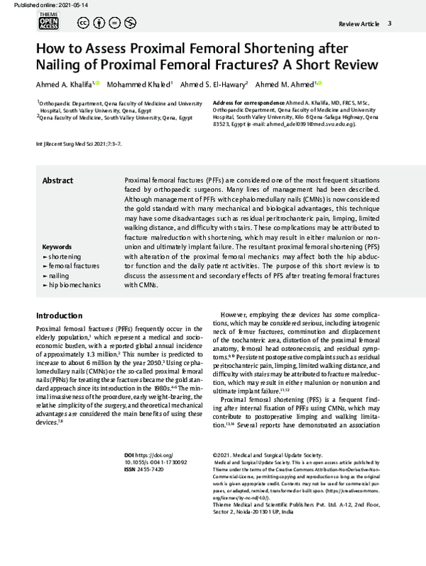 (PDF) How to Assess Proximal Femoral Shortening after Nailing of ...