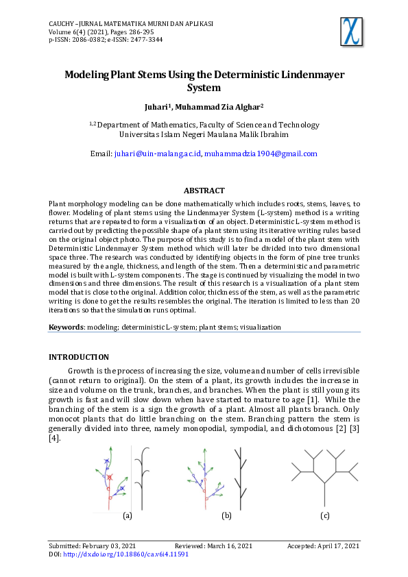 (PDF) Modeling Plant Stems Using the Deterministic Lindenmayer System
