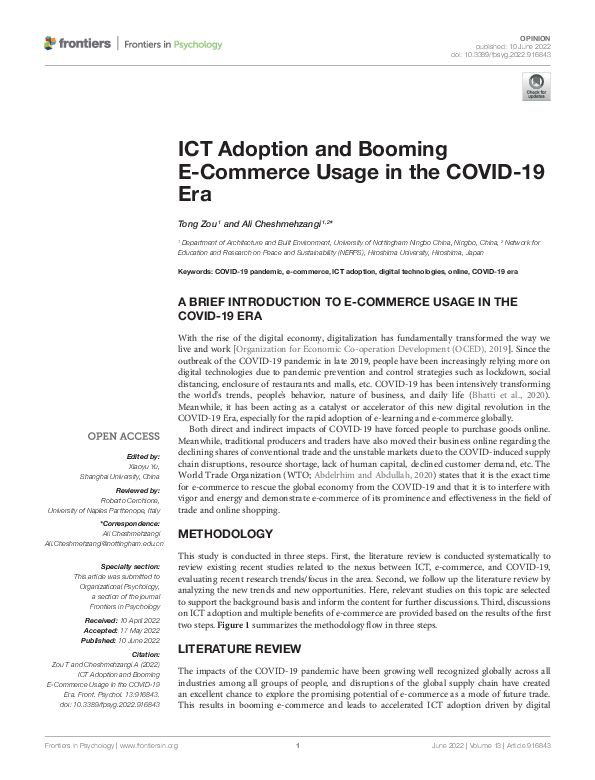 (PDF) ICT Adoption and Booming E-Commerce Usage in the COVID-19 Era