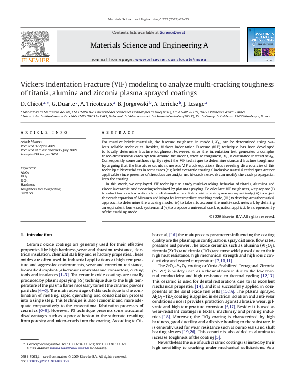 (PDF) Vickers Indentation Fracture (VIF) modeling to analyze multi ...