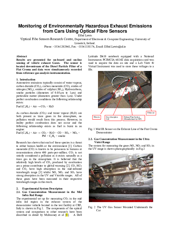 (PDF) Monitoring of Environmentally Hazardous Exhaust Emissions from ...