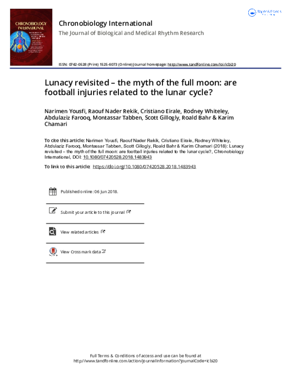 (PDF) Lunacy revisited – the myth of the full moon: are football ...