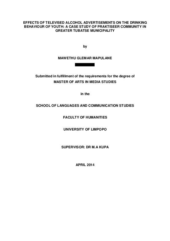 (PDF) Effects of televised alcohol advertisements on the drinking ...