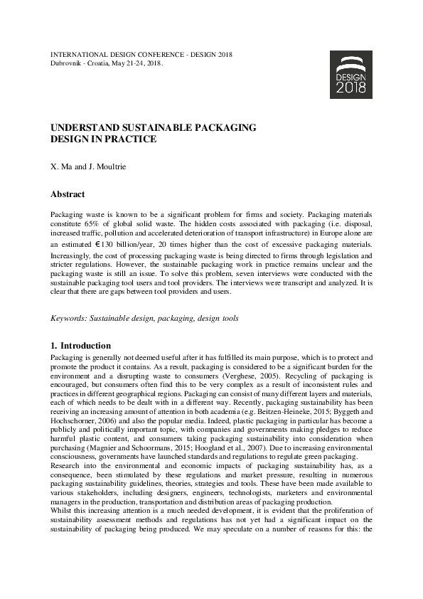 (PDF) Understand Sustainable Packaging Design in Practice