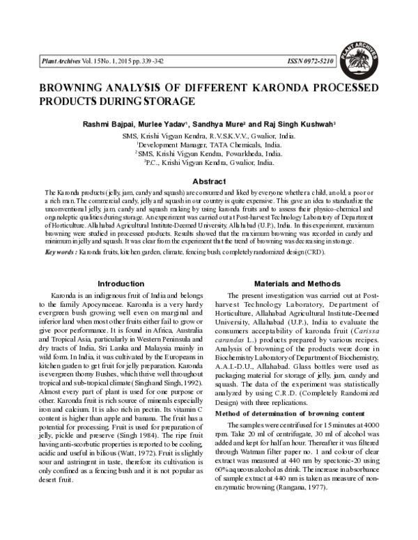 (PDF) Browning Analysis of Different Karonda Processed Products During ...