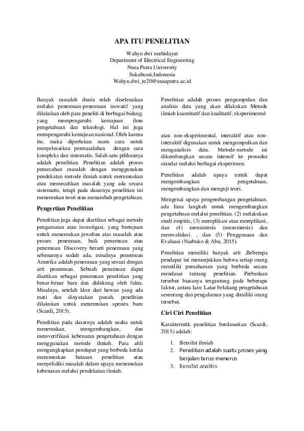 (PDF) APA ITU PENELITIAN