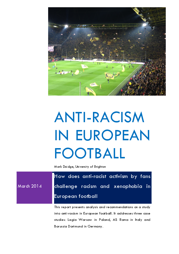 (PDF) Anti-racism in European Football: Report to UEFA